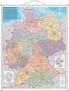 Postleitzahlen-Karte Deutschland 1 : 750 000. Wandkarte Grossformat mit ...
