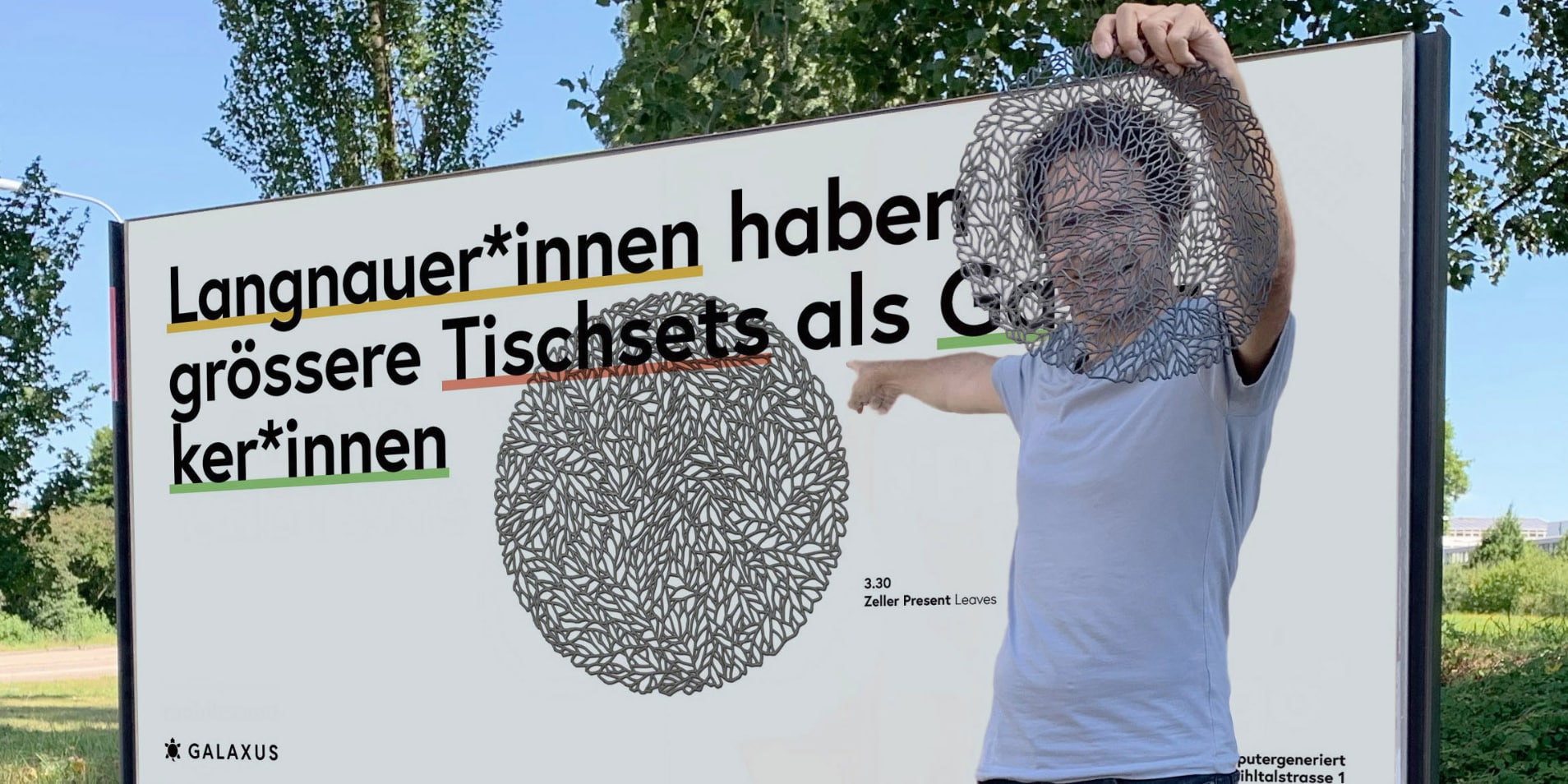 In der neuen Galaxus Kampagne ist jedes der 11214 Sujets ein Unikat ...