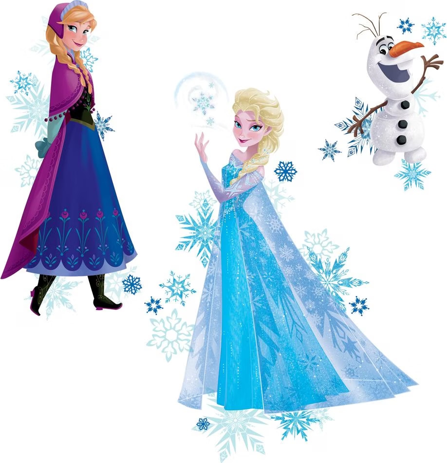 Roommates RM - DISNEY Frozen Anna, Elsa & Olaf avec flocons de neige (6 ...