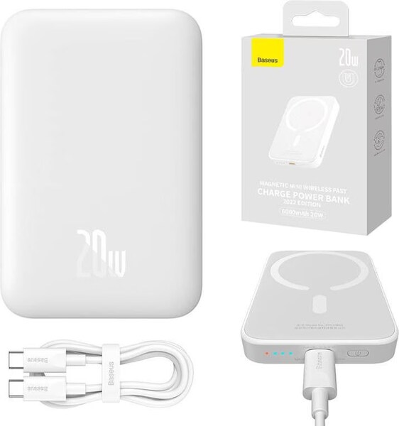 Baseus Magnetic Mini Wireless Fast Charge Power Bank 2022, 6000mAh 20W ...