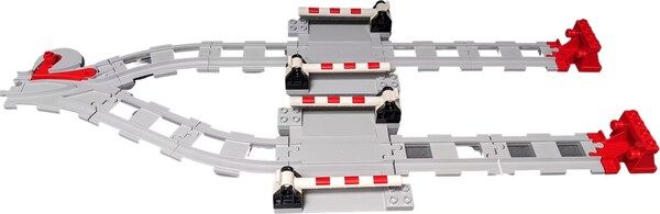 LEGO Gleisanlage Bahnhof mit Weiche Bahnuebergang Schranken und ...