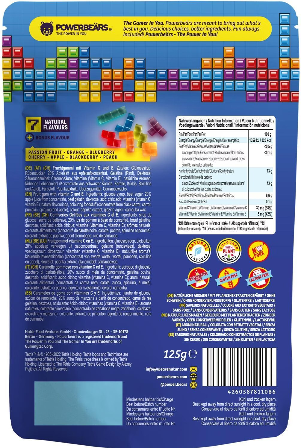 Powerbeärs Gamer Powerup Tetris (1 Stk., 125 g) - kaufen bei Galaxus