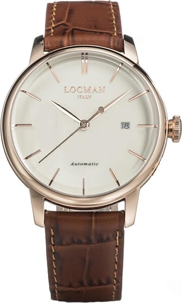 Locman Italy Men's Watch 1960 Automatic rose gold PVD brown Ref. 0255 ...