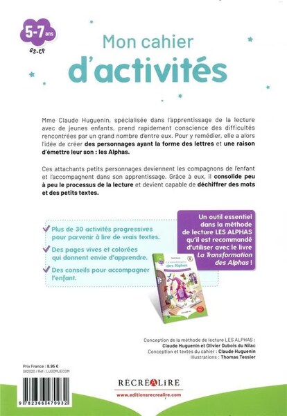 La méthode Les Alphas. Mon cahier d'activités, GS-CP, 5-7 ans (Tessier ...