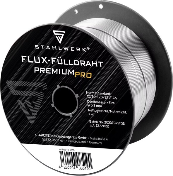 Stahlwerk Fil de soudage MIG MAG Premium Fil fourré E71T-GS Ø 0,8 mm S100/D100 1 kg - Galaxus