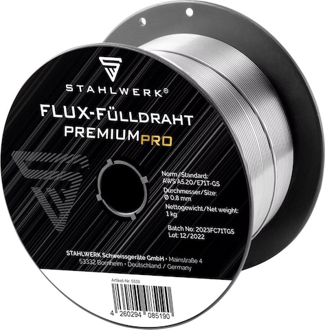 Stahlwerk Fil de soudage MIG MAG Premium Fil fourré E71T-GS Ø 0,8 mm S100/D100 1 kg - Galaxus