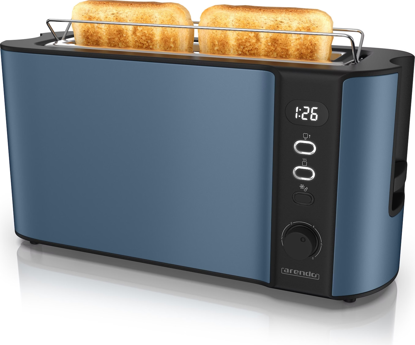 Arendo Toaster Edelstahl Langschlitz 2 Scheiben, Doppelwand, Display ...