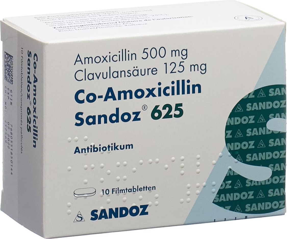 Sandoz Co-Amoxicillin Sandoz Filmtabl 625 mg 10 Stk (10 Stück) - Galaxus