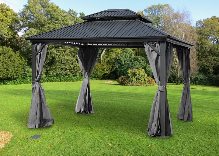 Jet-Line Alu Pavillon BAGDAD 3,65x3,65 m Metalldach Pergola Aluminium ...