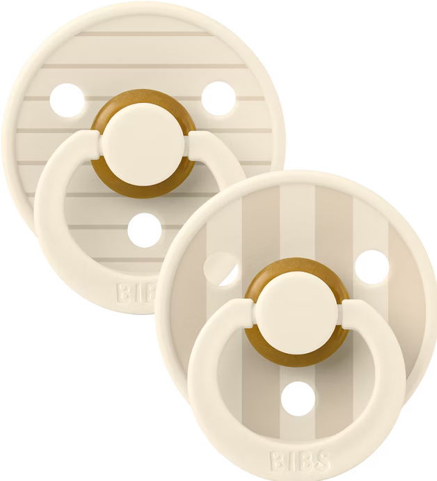 Bibs Studio Nuggi Colour 2 PACK Latex Round 0-6m Pin Ivory Vanilla Mix ...