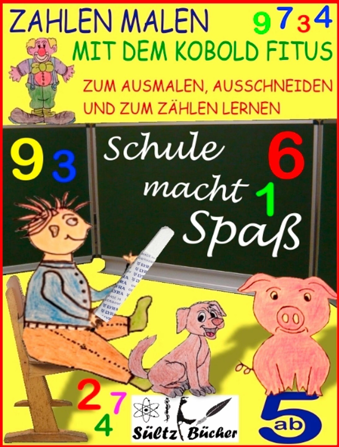 Colouring numbers with Fitus the goblin - to colour in, cut out and ...