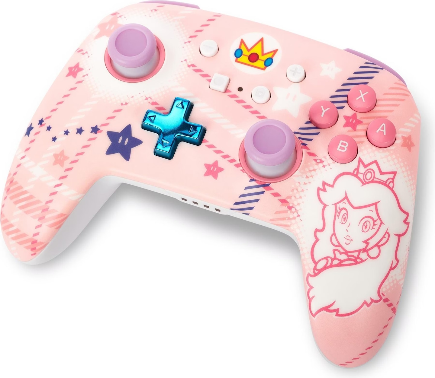 PowerA Enhanced Wireless Controller Princess Peach Plaid (Nintendo ...