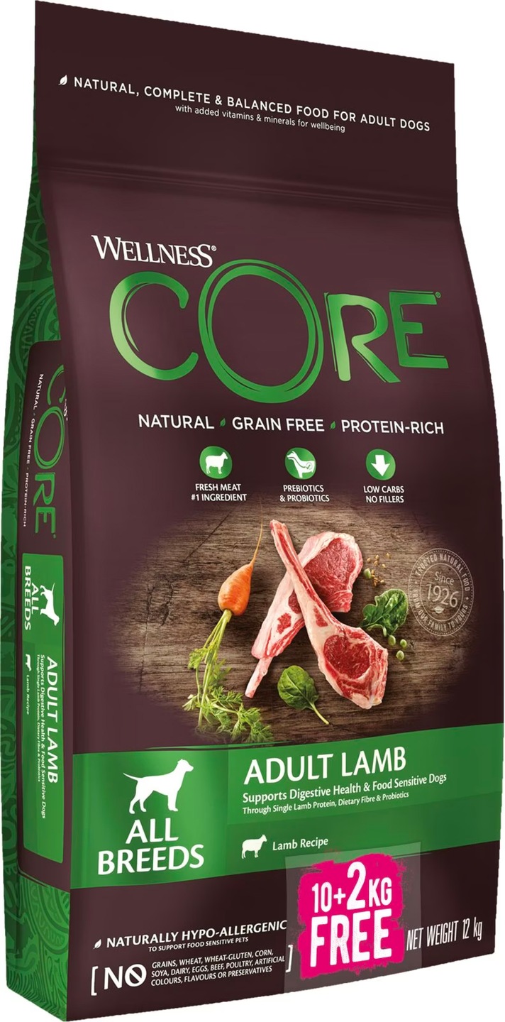 Core Adult Lamb All Breeds 10+2 kg (Adult, 12000 g) - Galaxus