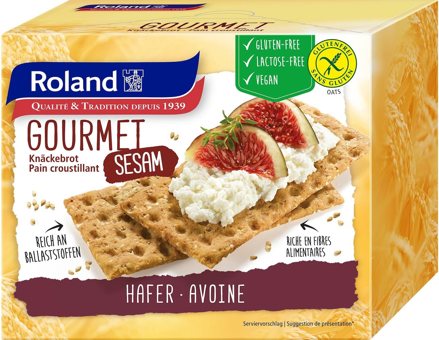 Roland Snacks Pain croustillant Gourmet au sésame sans gluten 230 g ...