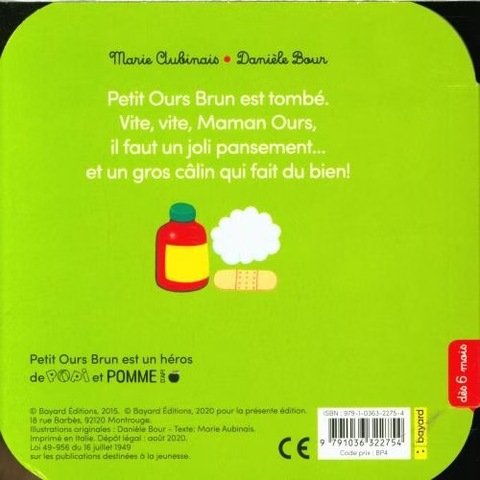 Bayard Jeunesse Petit Ours Brun a un bobo (Français, 2020, Aubinais ...