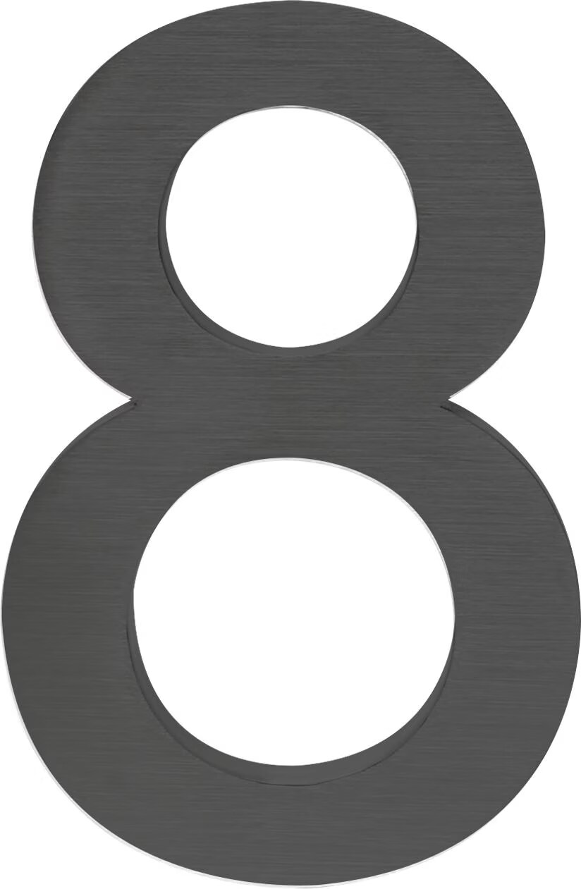 Wiltec Hausnummer 8 Edelstahl Hausnummer modern 3D-Design rostfrei ...