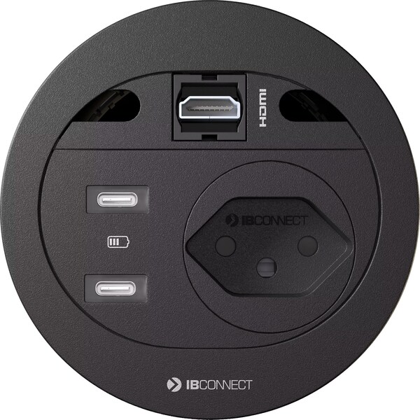 IB Connect DIVUS bloc multiprises noir 1x type 13 2x USB-C 1x HDMI (4 x ...