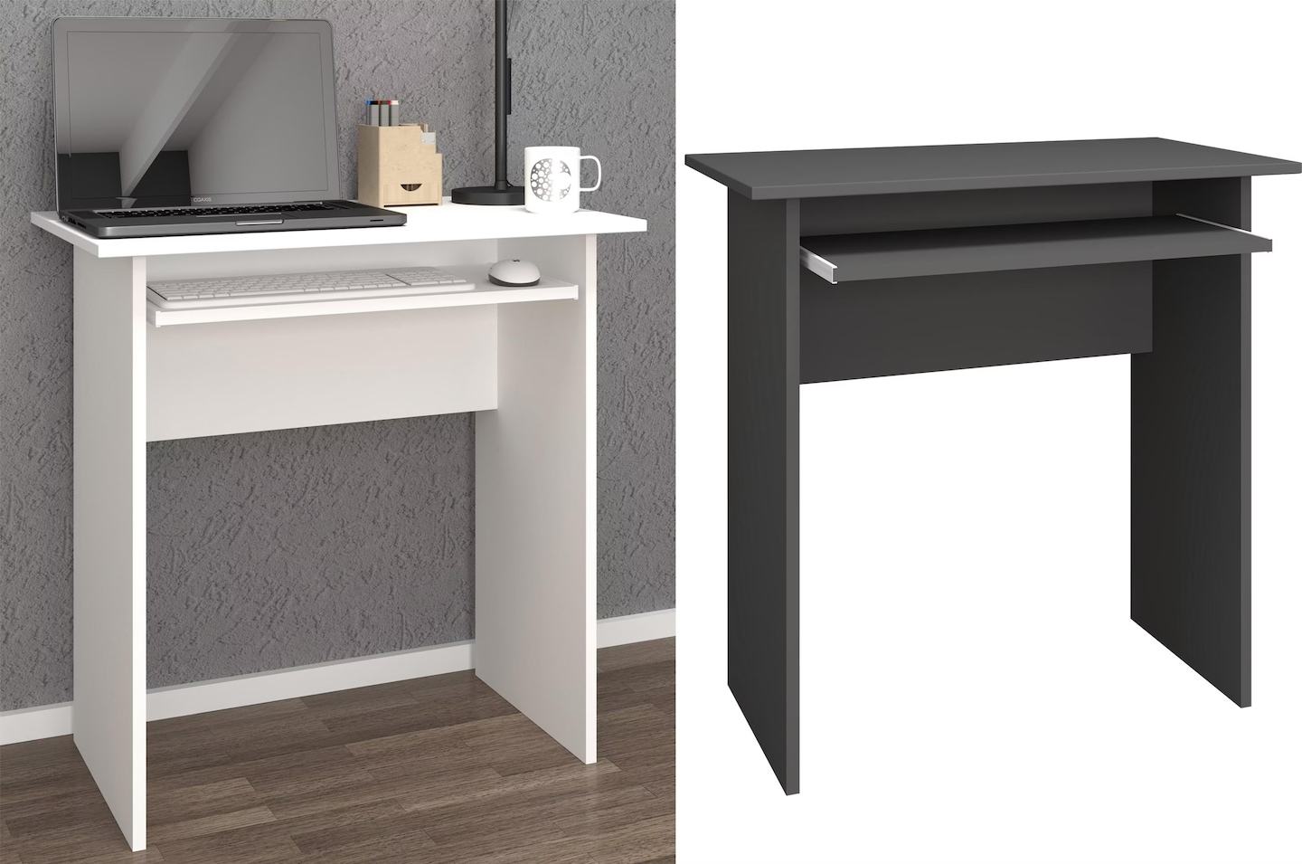 Vcm Holz Schreibtisch Computertisch Tastaturauszug Schublade Bürotisch