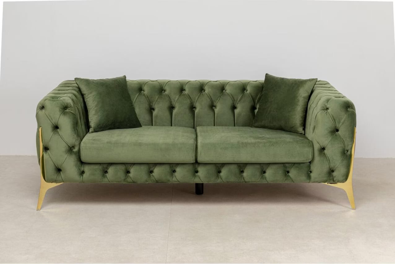 Kare Design Sofa Bellissima 2-Sitzer Velvet Grün 200cm (2-Sitzer) - Galaxus