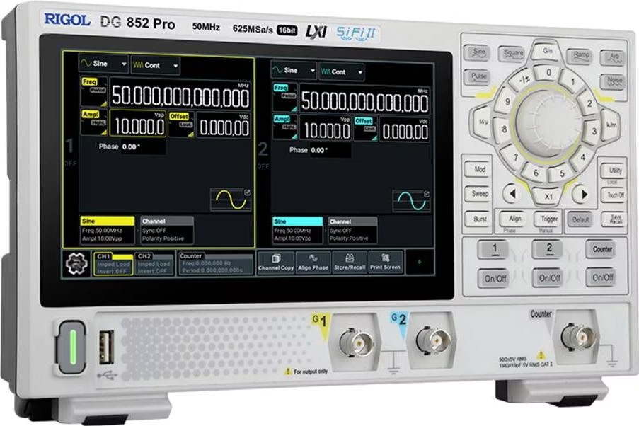 Rigol DG822 Pro Funktionsgenerator netzbetrieben 1 µHz - 25MHz 2-Kanal Sinus, Rechteck, Rampe ...