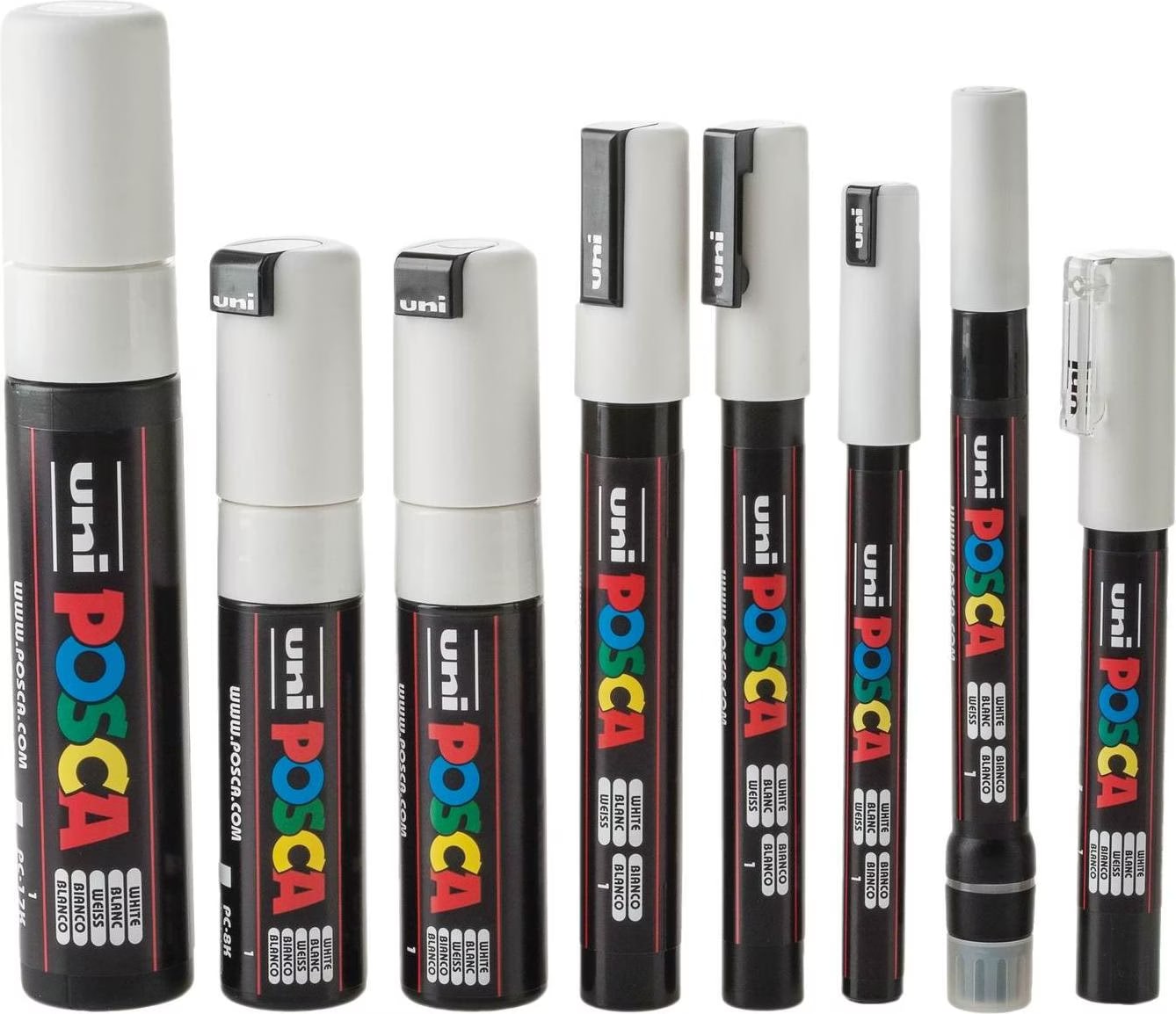 Faber-Castell Marqueur UNI POSCA Set de 8 pointes blanches (Blanc, 8 x ...