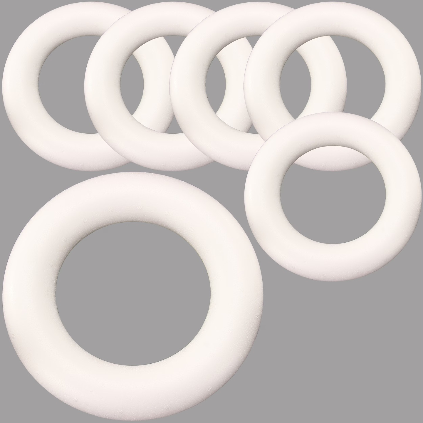 trendmarkt24 Styroporring Set 6 Stück Styroporkranz Ø 25 cm weiß ...