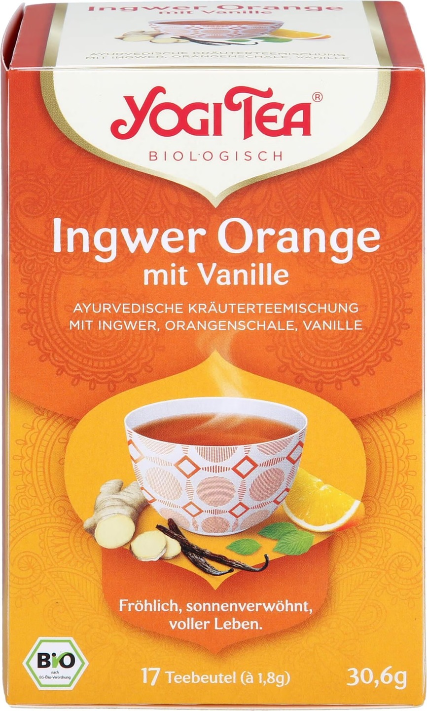 Yogi Tea Ginger Orange with Vanilla Ayurvedic Herbal Tea Blend, 17 pcs ...