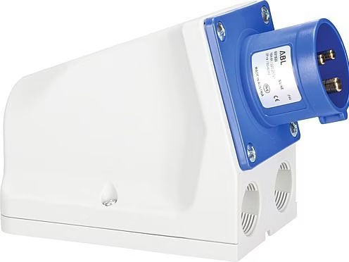 ABL CEE wall appliance inlet, IP44, 16A, 3-pole, 230V, 6h, blue - Galaxus