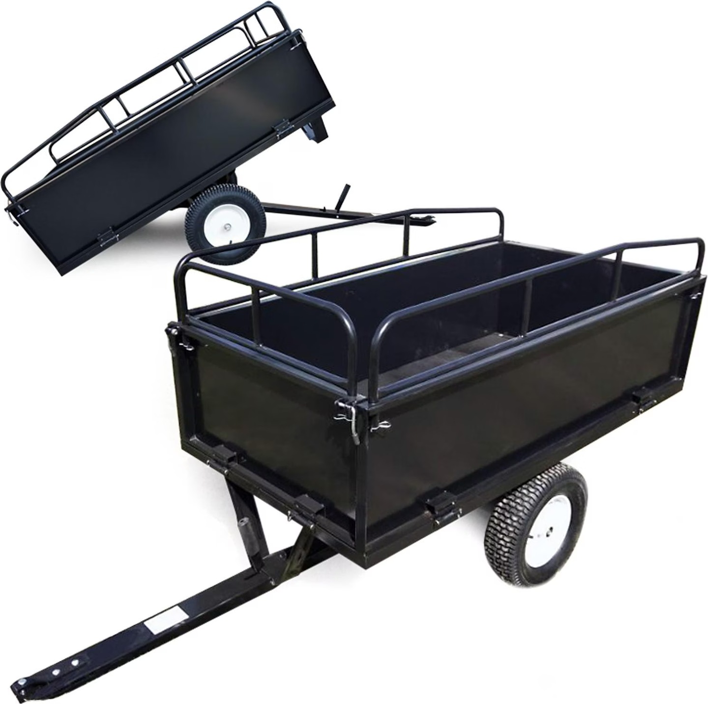 Wiltec Tipping trailer 200x78x94.5cm 300kg lawn tractor tipper Tipping ...