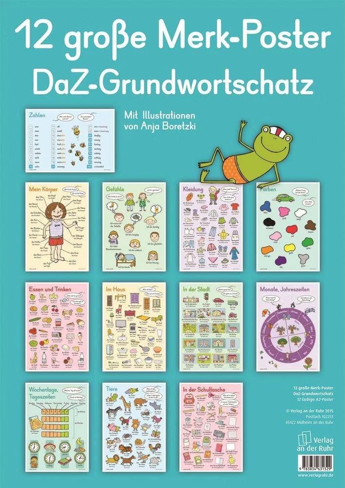 12 large mnemonic posters DaZ basic vocabulary (German, Editorial team ...