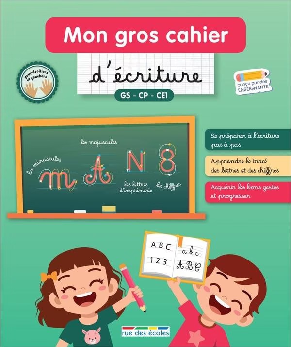 Mon gros cahier d'écriture : GS, CP, CE1 (French, Grinevald Frédérique ...