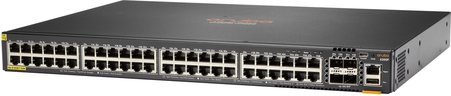 HPE E Aruba 6200F Switch 4 SFP+ Ports, PoE, ACL, QoS, OSPF Routing, VSF ...