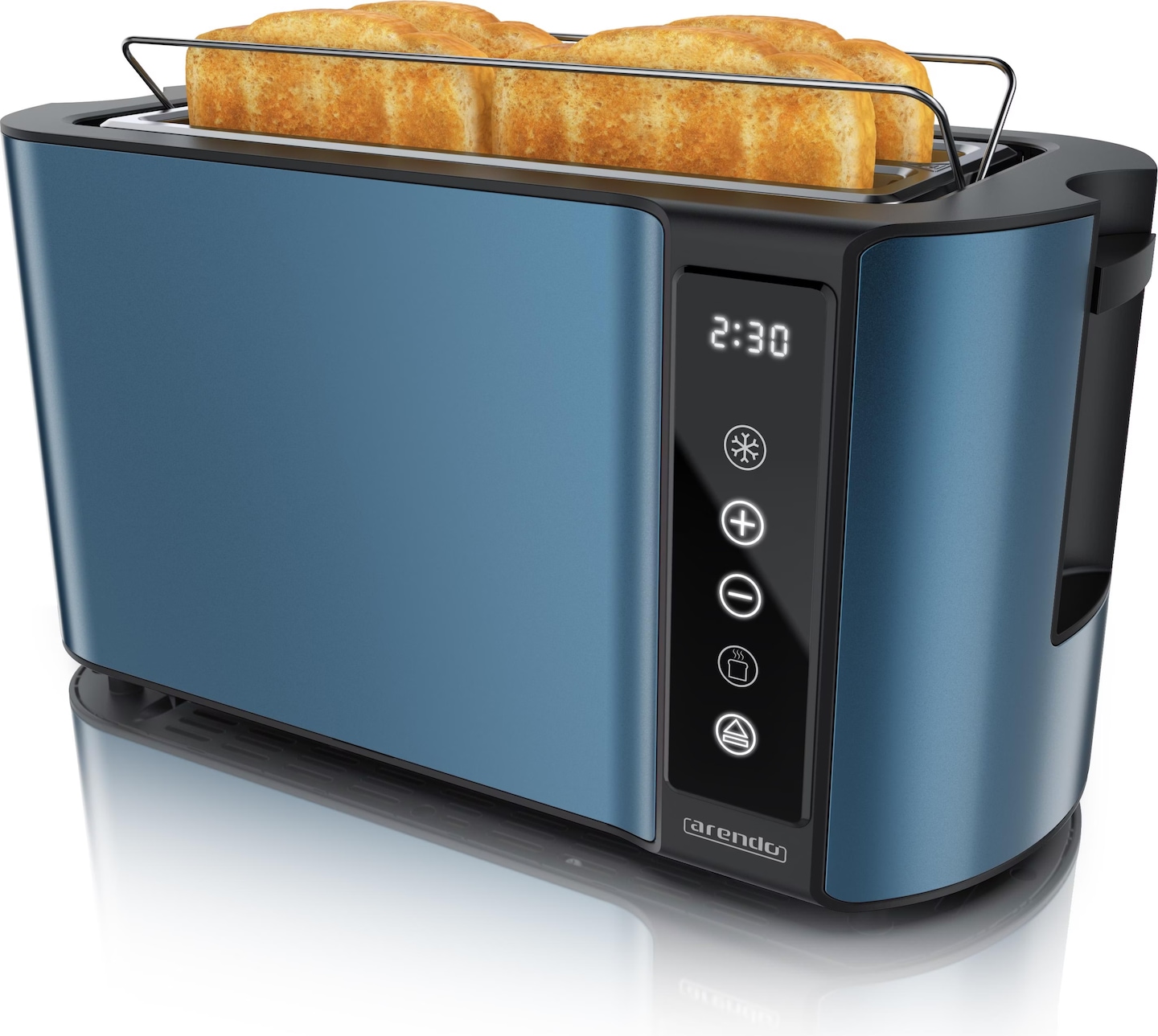 Arendo Toaster Edelstahl 4-Scheiben Langschlitz, Brötchenaufsatz ...