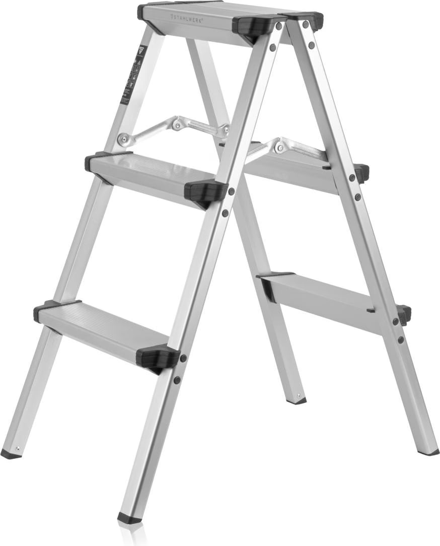 Stahlwerk Escabeau en aluminium ALT-150 ST jusqu'à 150 kg, 3 marches ...