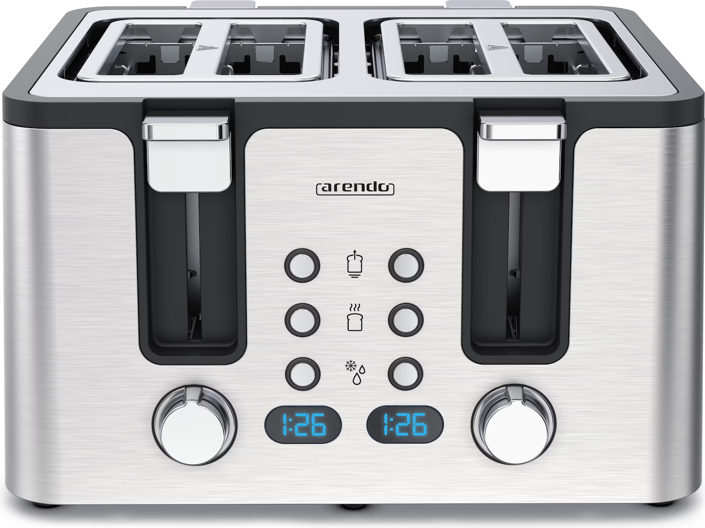 Arendo Toaster 4 Scheiben Kurzschlitz, Edelstahl, Automatik ...