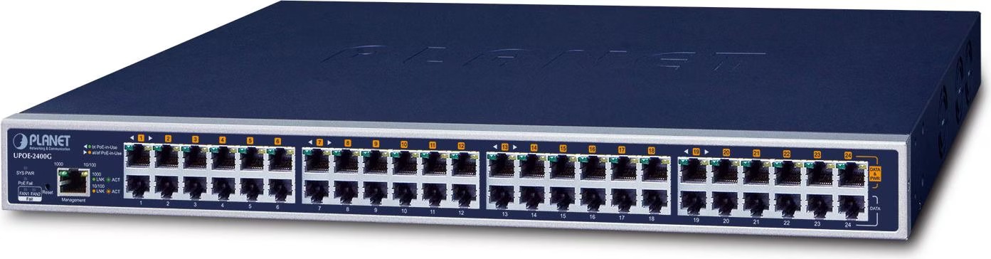 Planet Hub d'injection géré 24 ports Gigabit Ultra PoE (802,3at (PoE+ ...