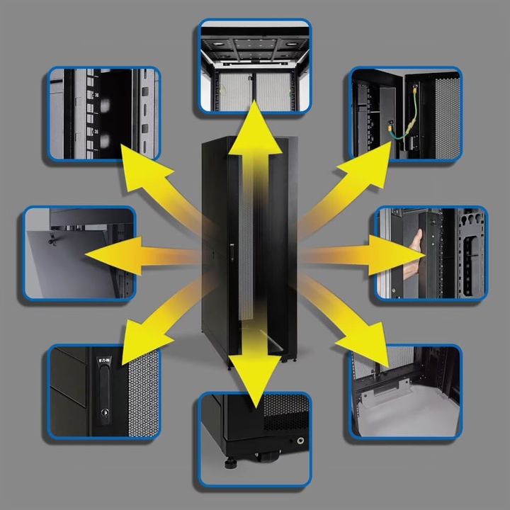 Eaton SmartRack Premium 42U Server Rack Enclosure Secure Standard-Depth ...
