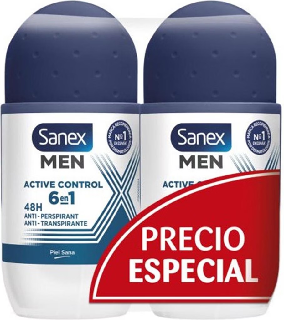 Sanex SANEX DÉO ROLL ON MEN ACTIVE CONTROL 50 ML DUPLO (Roll-on, 50 ml ...