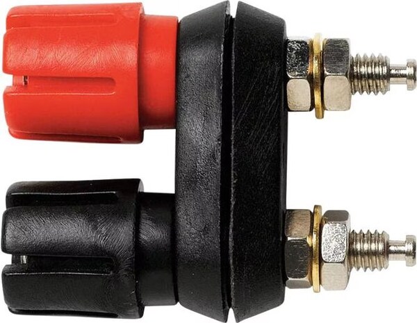 Pomona Double pole terminal with base 4mm black, red - buy at Galaxus