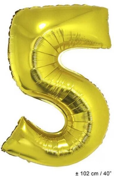 Espa Folienballon Zahlenballon Zahl 5 in Gold 102cm - Galaxus