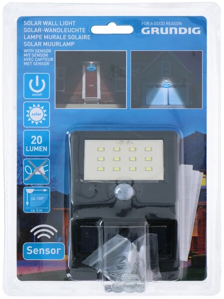 Grundig Solar wall light with sensor (12 lm) - buy at Galaxus