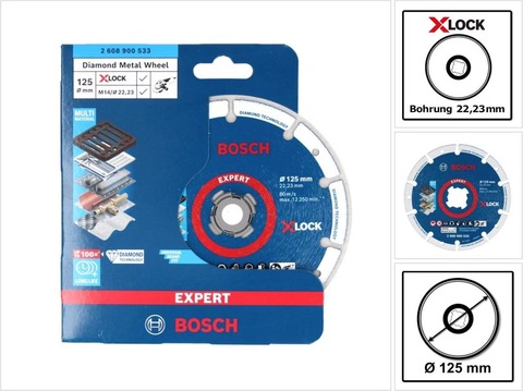 Bosch Professional Zubehör EXPERT Diamond Metal Wheel X-LOCK Trennscheibe, 125 x 22,23 mm - Galaxus