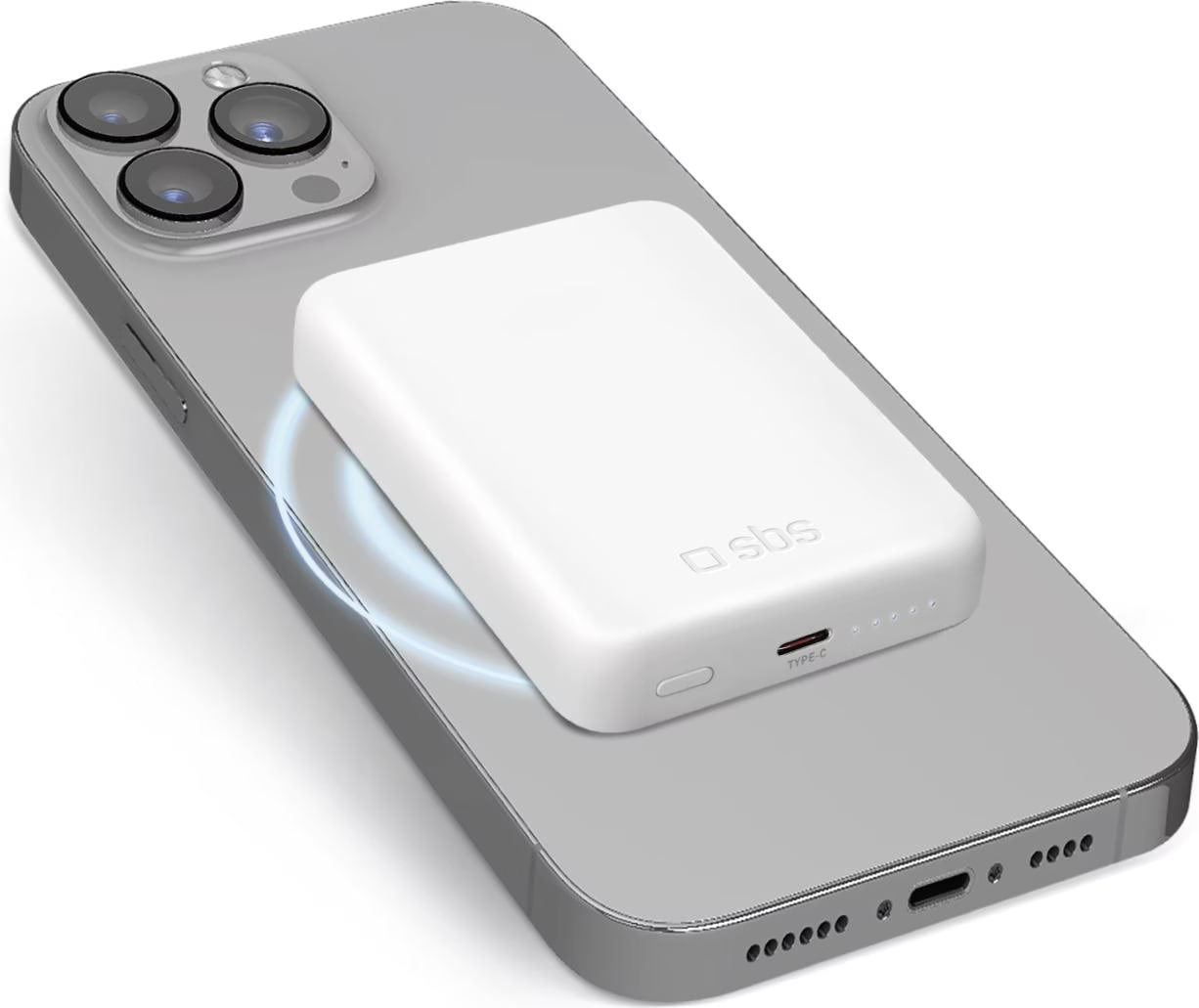 SBS Banque d'alimentation sans fil ultra-compacte de 5000 mAh (5000 mAh ...