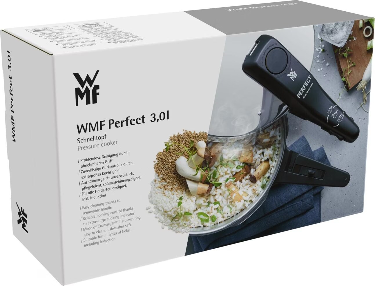 WMF Dampfkochtopf Schnellkochtopf 3l Perfect Induktion Edelstahl 18/10 ...