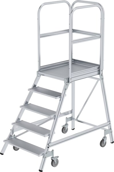 Munk Podesttreppe einseitig begehbar mit Federrollen Aluminium ...