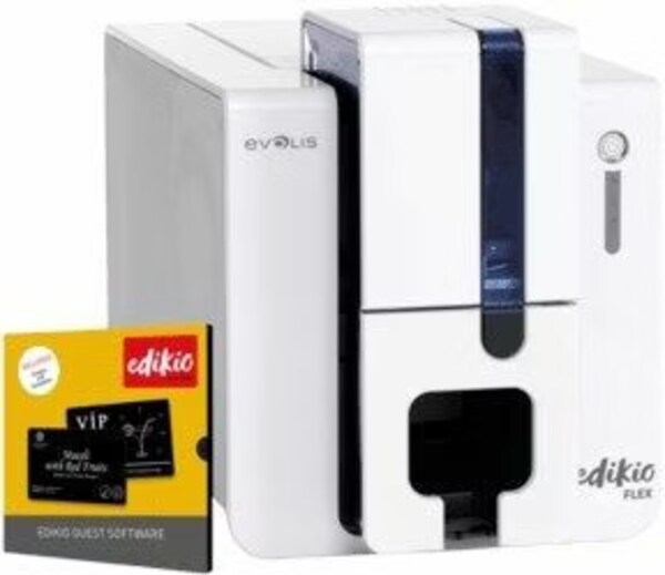 Evolis Edikio Guest Flex Solution Printer 200 Karten 1000er Farbband ...