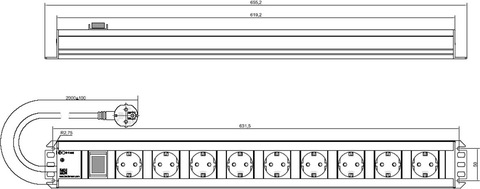 Bachmann HANDWERKER Steckdosenleiste, 9-fach, mit Schalter (9 x, CEE 7/ ...