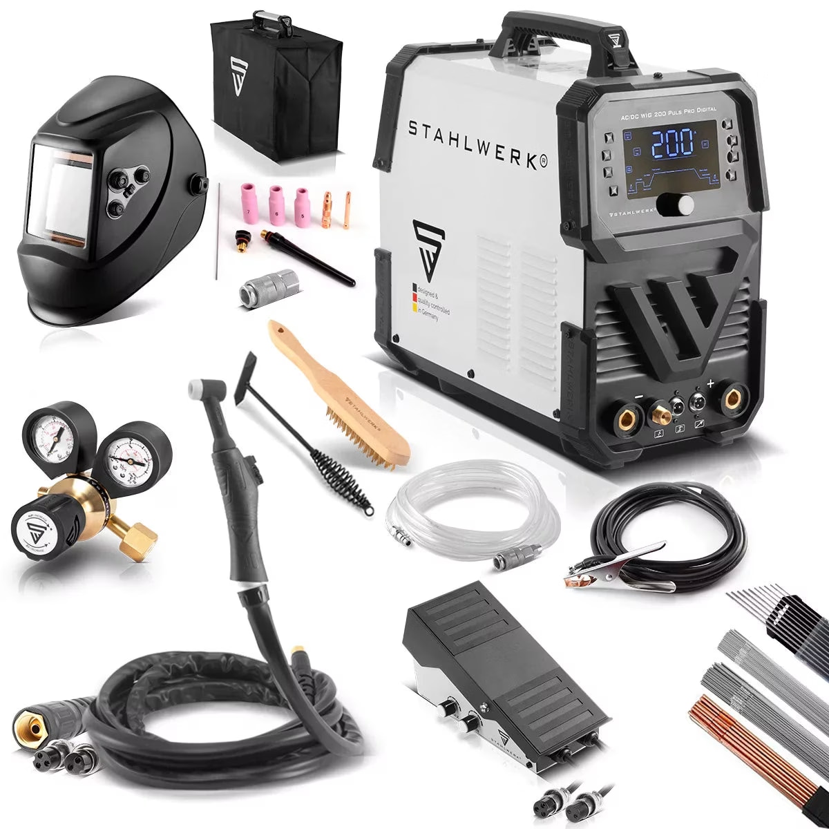 Stahlwerk Poste de soudage à gaz inerte AC/DC TIG 200 Puls Pro Digital ...