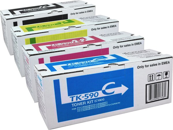 Kyocera 4 Kyocera Toner TK-590 Multipack BK C M Y 4-farbig (M, BK, C, Y ...